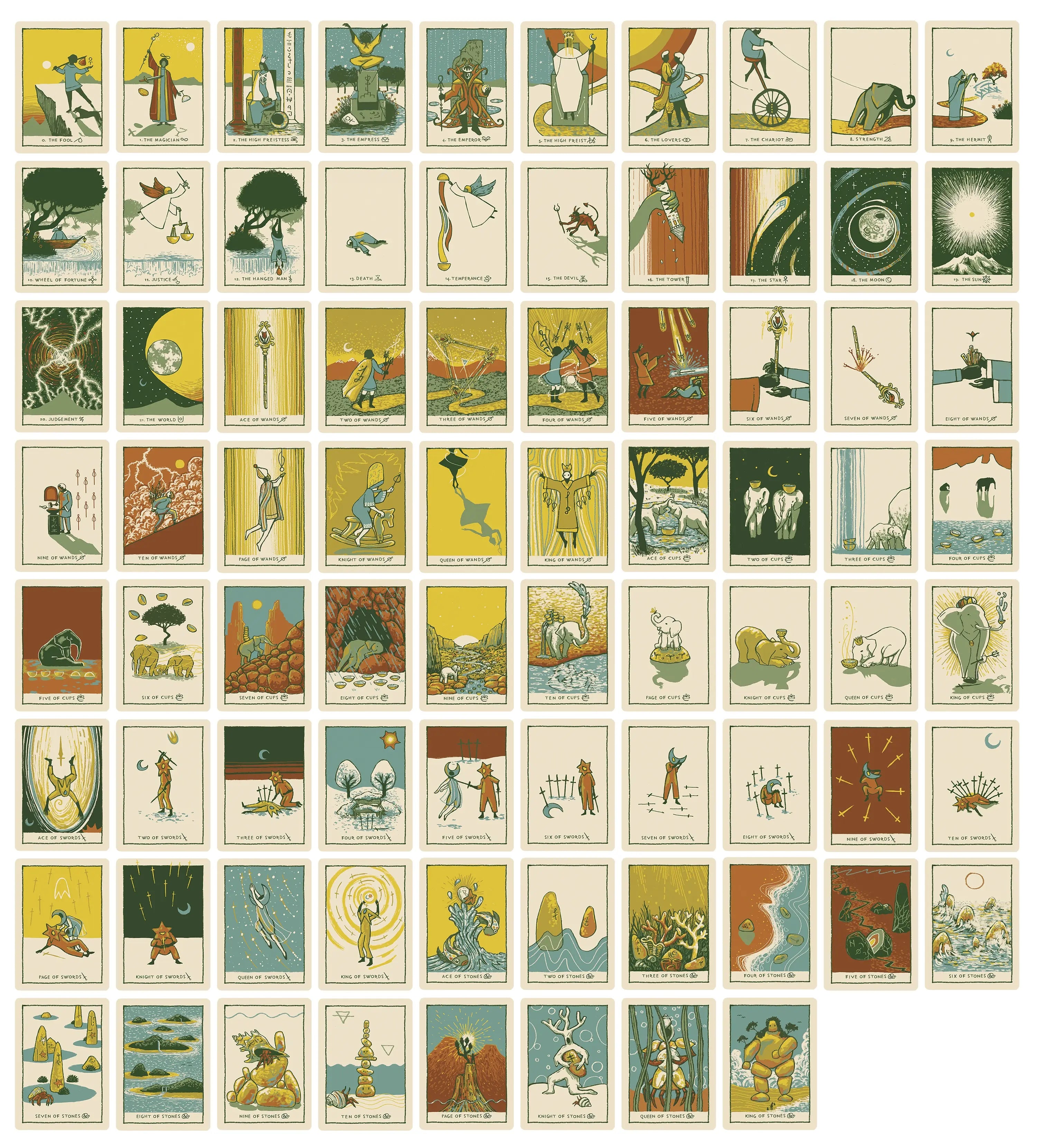 Green Glyphs Tarot Deck by James R. Eads | Prisma Visions – Tarot Stack